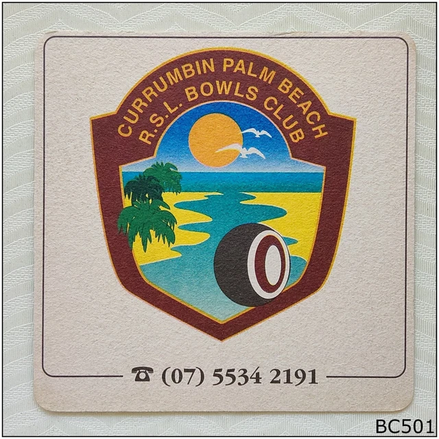 CURRUMBIN RSL PALM Beach RSL Bowls Club Coaster (C) (B501) $4.99 ...