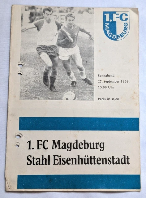 Orig Programm 1 Fc Magdeburg Stahl Eisenhüttenstadt 69 70 Ddr Oberliga