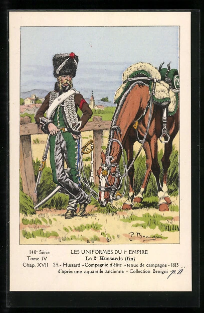 CPA LES UNIFORMES du Ier Empire, Le 2e Hussards fin, Hussard, Compagnie ...