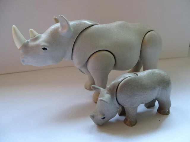 PLAYMOBIL RHINOCEROS + Petit Nouveaux Fauve Animaux Sauvages Savane ...