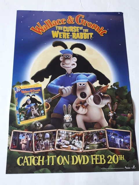 WALLACE & GROMIT CURSE OF THE WERE-RABBIT ORIGINAL POSTER Video Shop 42x59.3cm £5.00 - PicClick UK