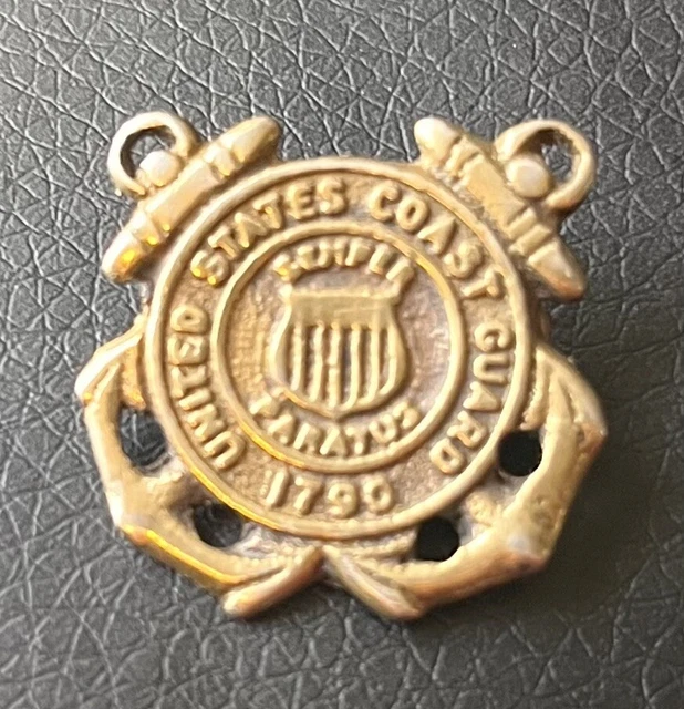 ORIGINAL WWII USCG US COAST GUARD ~ GEMSCO Sterling ~ Anchor Insignia ...