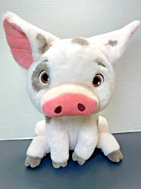 THE DISNEY STORE Moana Pua Plush Pig Stuffed Animal White Gray Pet 13 ...