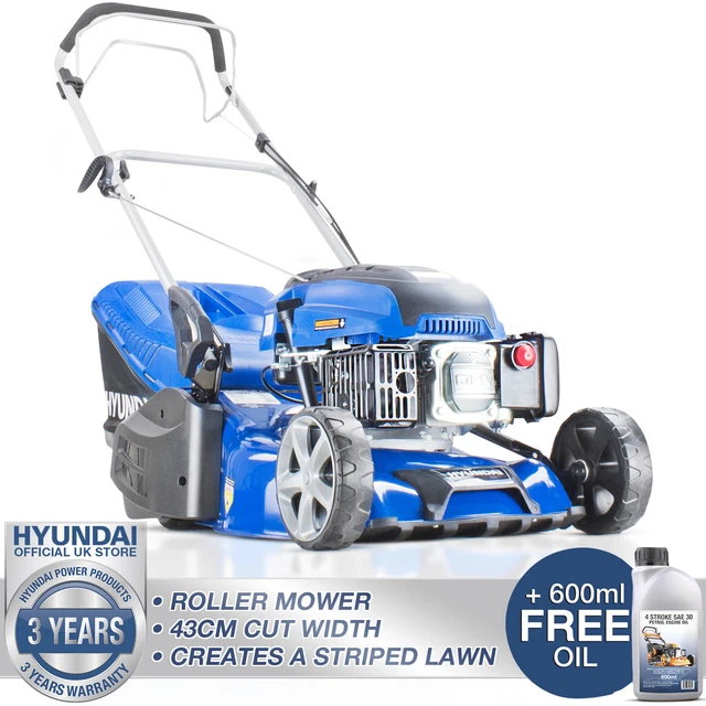 PETROL ROLLER LAWN Mower Self Propelled 139cc, 17" 43cm Lined Cut ...