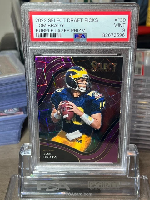 2022 SELECT DRAFT Picks Tom Brady violet laser Prizm #130 Michigan PSA ...
