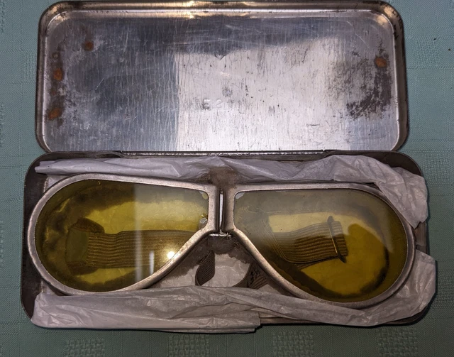 ORIGINAL EARLY WW2 1941 British Army MT Goggles - Yellow Lenses £135.00 ...