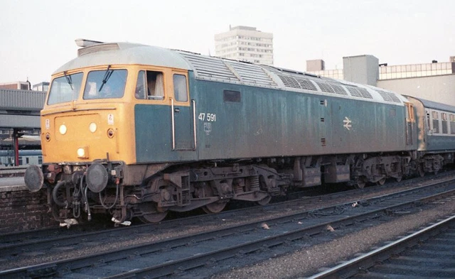 ORIGINAL 35MM COLOUR negative of 47591 BR class 47 diesel loco £2.25 ...