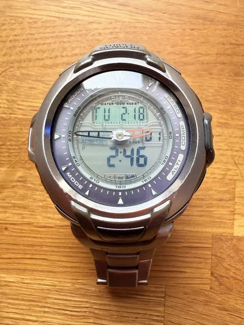 CASIO PROTREK PRG-60T Solar watch, Triple Sensor 2767 New Battery fully ...