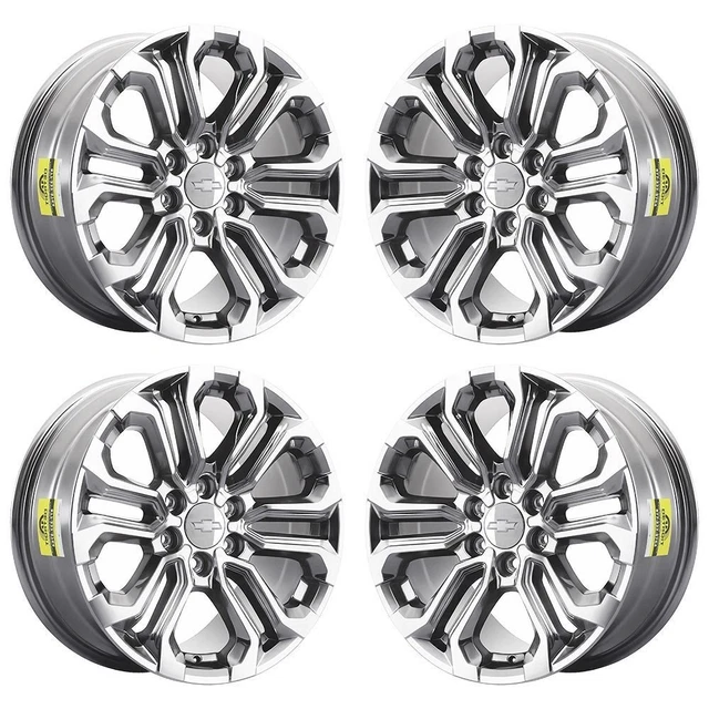 20& CHEVROLET SILVERADO 1500 PVD Bright Chrome Wheels-C Rims Factory ...