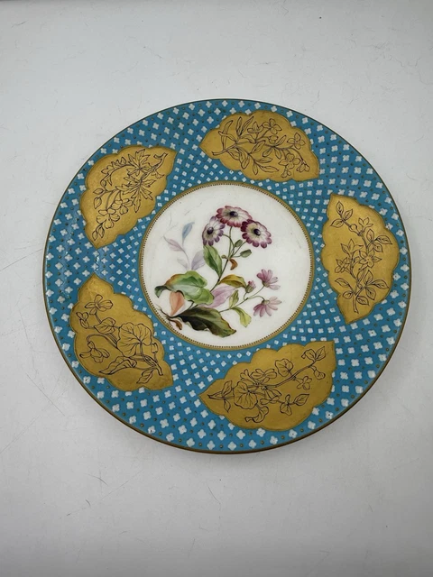ANTIQUE HAND PAINTED Sevres Style French Porcelain Plate Enamel Detail ...