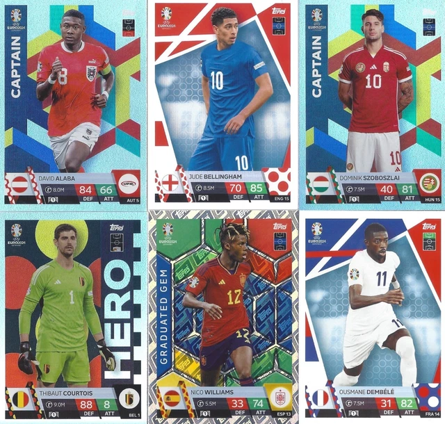 TOPPS MATCH ATTAX Euro 2024 UEFA Base Cards Spain England France #ALB ...