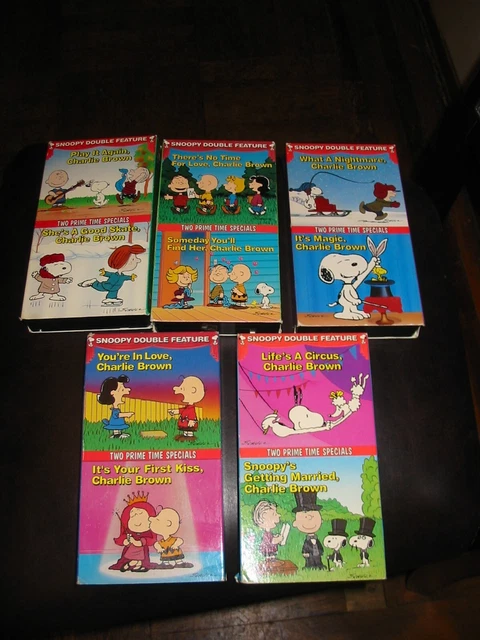 LOT OF FIVE "Snoopy Double Feature" VHS tapes TEN shows in all! FREE ...