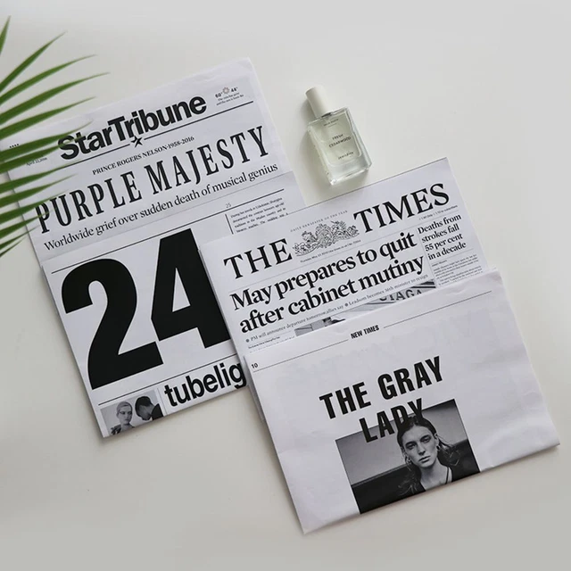 MAGAZINES GIFT WRAPPING paper English Old Newspaper Photo Props ...
