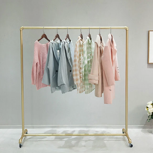 HEAVY DUTY CLOTHES Rail Rack Gold Garment Hanging Display Stand Storage ...