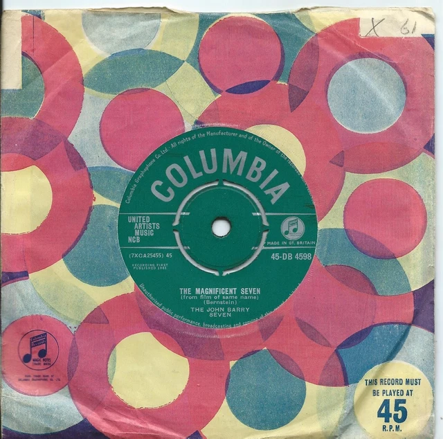 JOHN BARRY SEVEN:THE magnificent seven/Skid row:UK Columbia:1961 £6.50 ...