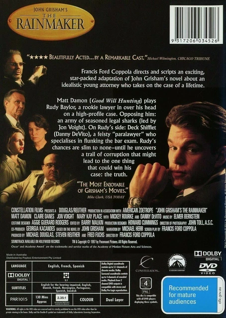 THE RAINMAKER DVD (Region 4) VGC $7.95 - PicClick AU