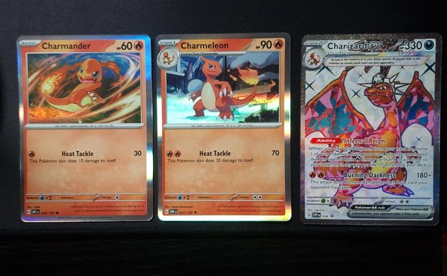 CHARMANDER CHARMELEON CHARIZARD ex 056 Promo Pokemon Card Bundle ...
