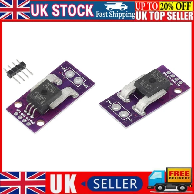 ACS758LCB-050B-PFF-T LINEAR Current Sensor Module 50A 100A for Arduino ...