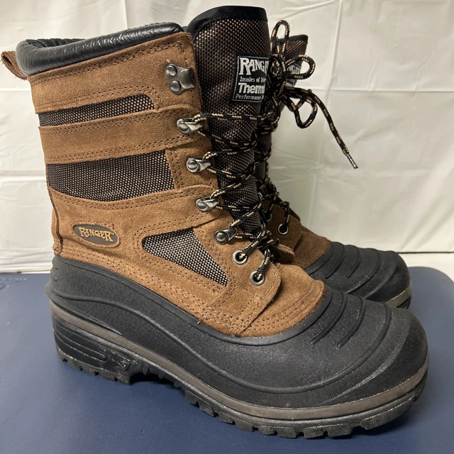 RANGER BOOTS MENS 11 Insoles of DuPont Thermolite Mid Calf Winter Brown ...