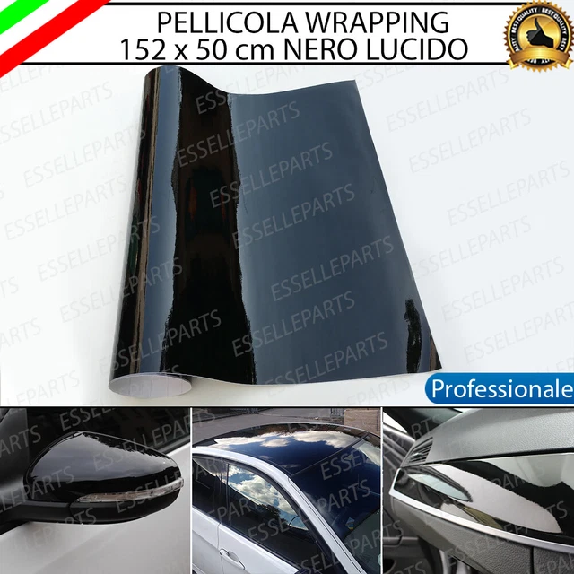 PELLICOLA WRAPPING NERO Lucido Per Vw Polo 9N Interno Esterno ...
