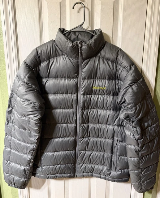 MARMOT 800 FILL Down Full Zip Jacket Men’s Size Large Gray Puffer High ...