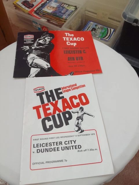 LEICESTER CITY X 2 Texaco cup Home Football Programmes 1972/1973 - 1973 ...