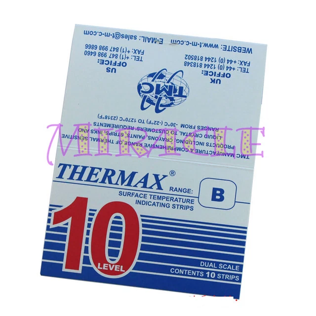 10 STRIPS/PACK FOR THERMAX Temperature Label 10 Level Range B 77-127°C/171-261℉ $40.42 - PicClick CA