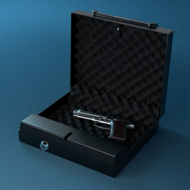 GUN SECURITY SAFE Storage Lock Box Quick Access Pistol Firearm Handgun ...