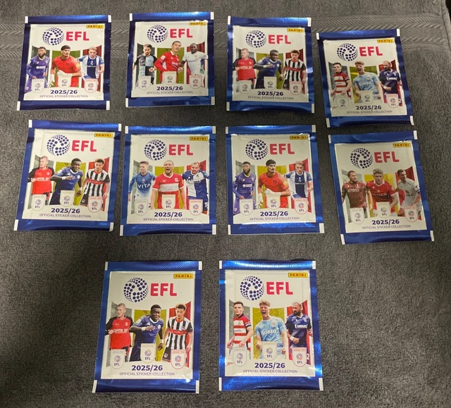 PANINI EFL 2025/26 Official Sticker Collection - 10 Packs Bundle 1 £1. ...