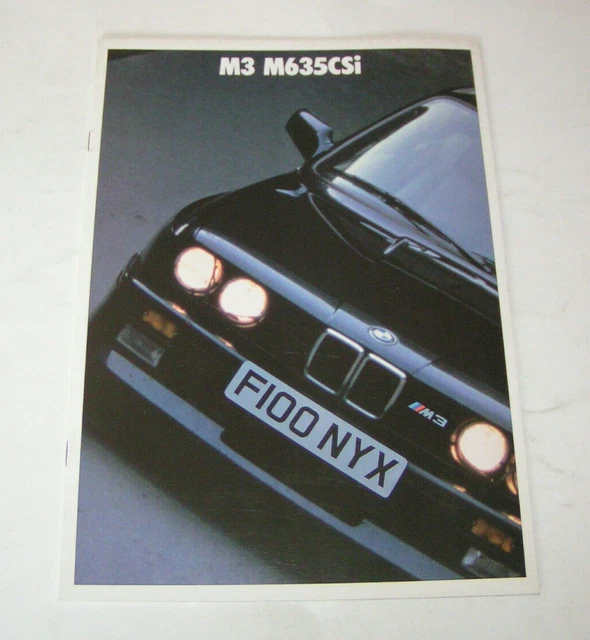 PROSPECTUS / BROCHURE BMW M3 E30 / BMW M 635 Csi E24 - Edition 1988 EUR ...