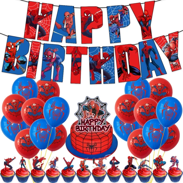 MARVEL SPIDERMAN PARTY Supply Balloons Cake Toppers Banner Birthday ...