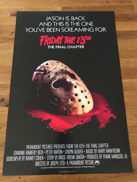 MOVIE POSTER FRIDAY The 13th The Final Chapter Part 4 430mm x 650mm EUR ...