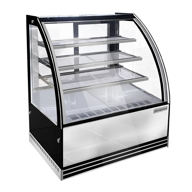 GGM GASTRO KÜHL- & Kuchenvitrine - 900mm - Doppelverglasung - mit 3 ...