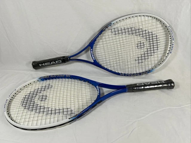 (2) HEAD TI Conquest Tennis Racquet Racket Titanium Tennis Blue White 4 ...
