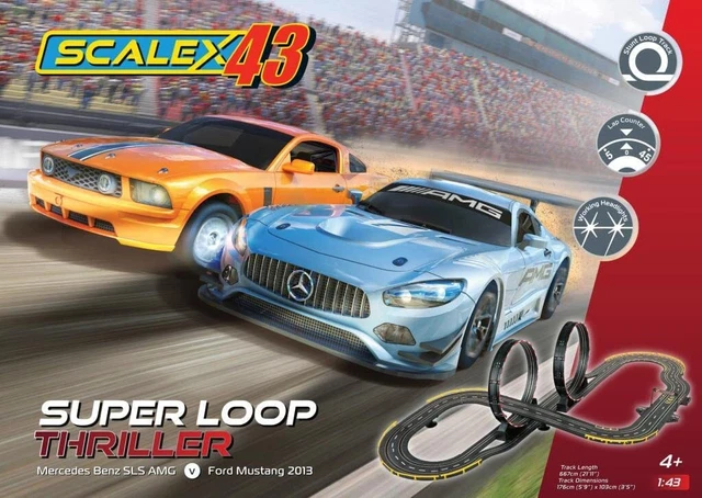 SCALEXTRIC SLOT CAR Track Super Loop Thriller Complete Set with Loops £ ...