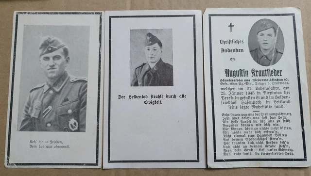 ORIGINAL GERMAN WW2 death Cards Lot X 3 Sterbebild Wk2 Konvolut £11.99 ...