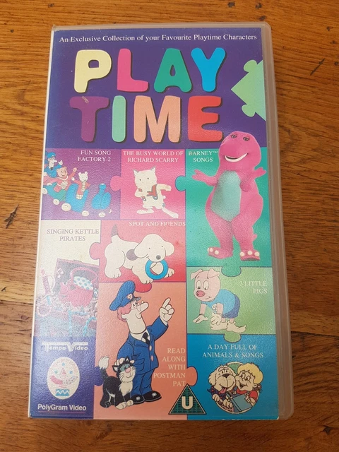 PLAYTIME KIDS VHS Tape 1996 Barney/Fun Song Factory/Spot/Singing Kettle ...