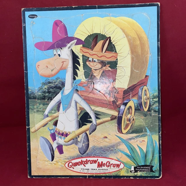 VINTAGE WHITMAN 1960'S Quickdraw McGraw Cartoon Frame Tray Puzzle Hanna ...