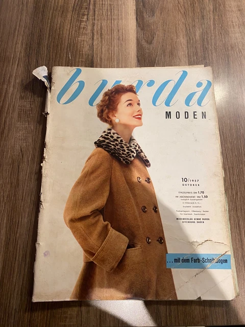 BURDA MODE HEFT 10/1957 Oktober Zeitschrieft mit Schnittmuster EUR 30 ...