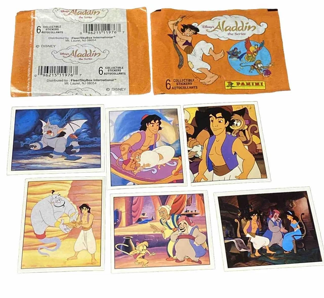VINTAGE PANINI ALADDIN The Series Disney Collectible Sticker Cards Lot ...