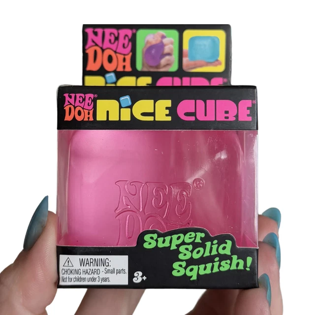 NEE DOH NICE Cube Needoh Super Solid Squish! PINK Stress Fidget ...
