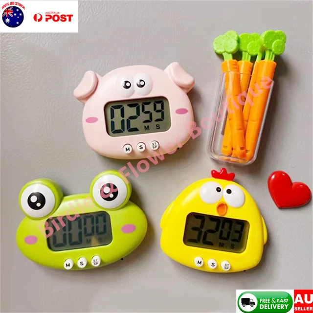 CUTE DIGITAL MAGNETIC Electronic LCD Countdown Timer for Cooking Study ...