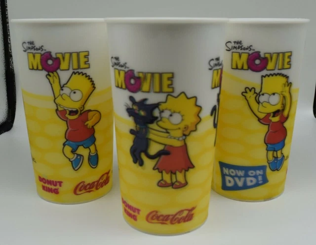 THE SIMPSONS MOVIE Collectible Cups x 3 - Donut King Promo $20.00 ...