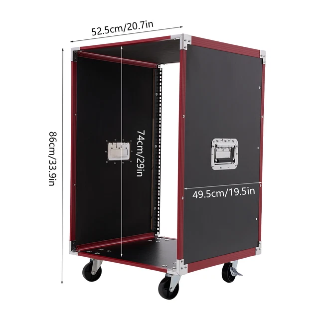 PORTABLE ROLLING 16U Server Rack Cabinet Built-in Handles Network Rack ...