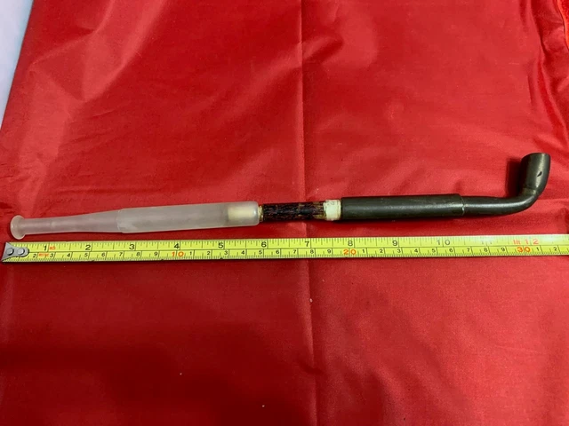 VINTAGE LONG 13& Brass and Bamboo Japanese Kiseru Pipe with jadeite ...