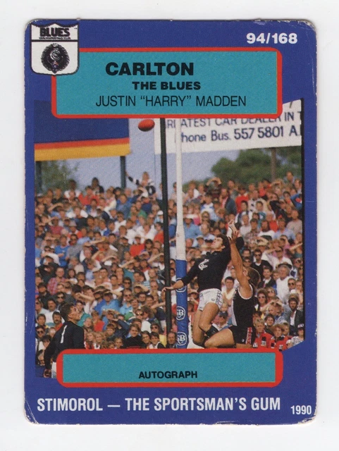 AFL SCANLENS 1990 #94 Carlton Justin Madden $3.99 - PicClick AU
