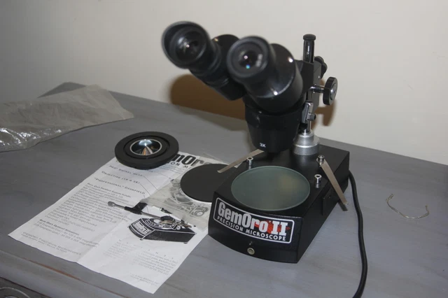 GEMORO PRECISION MICROSCOPE w/ Cover, Grabber tool, GIA Gemology Tools ...