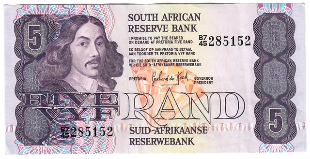 SOUTH AFRICA 5 Rand 1981 EF "De Kock" [3] $5.00 - PicClick CA