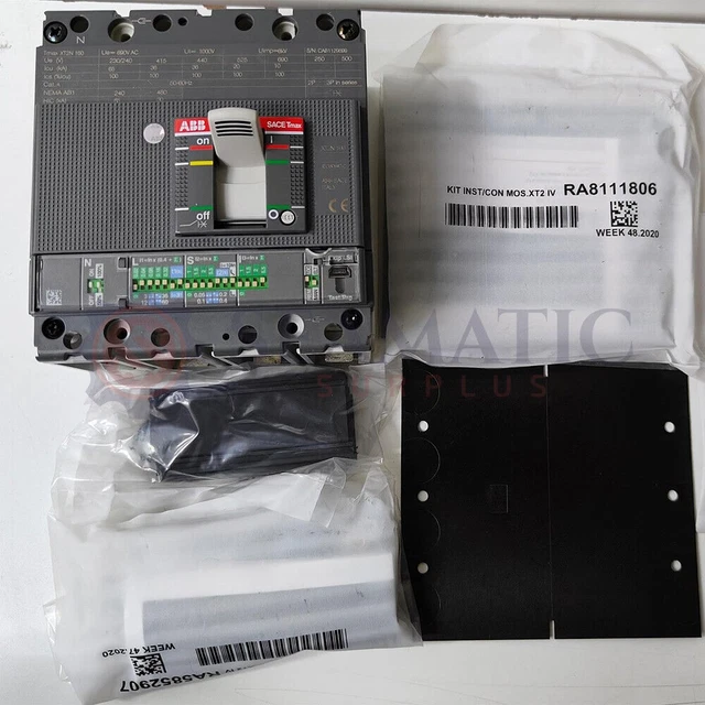 ABB MCCB 4P 100A, SACE TMAX XT2N, Ui=1000v, Uimp=8Kv, Ue=690V AC, V#49 EUR 440,15 - PicClick IT
