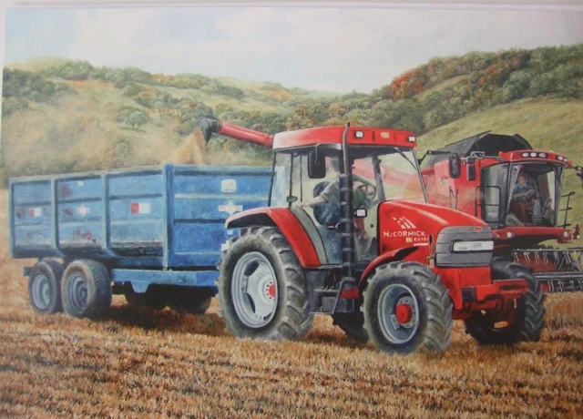 TRAKTOR GRUSSKARTE - McCormick CX Serie & Case IH AFX 8010 - "Erntezeit ...